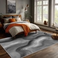 Abstract 3D Textured Grey Area Rug, Modern Design Carpet, Washable Non ...