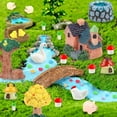 50 Pcs Fairy Garden Miniatures Accessories Bridge House Landscape Water ...