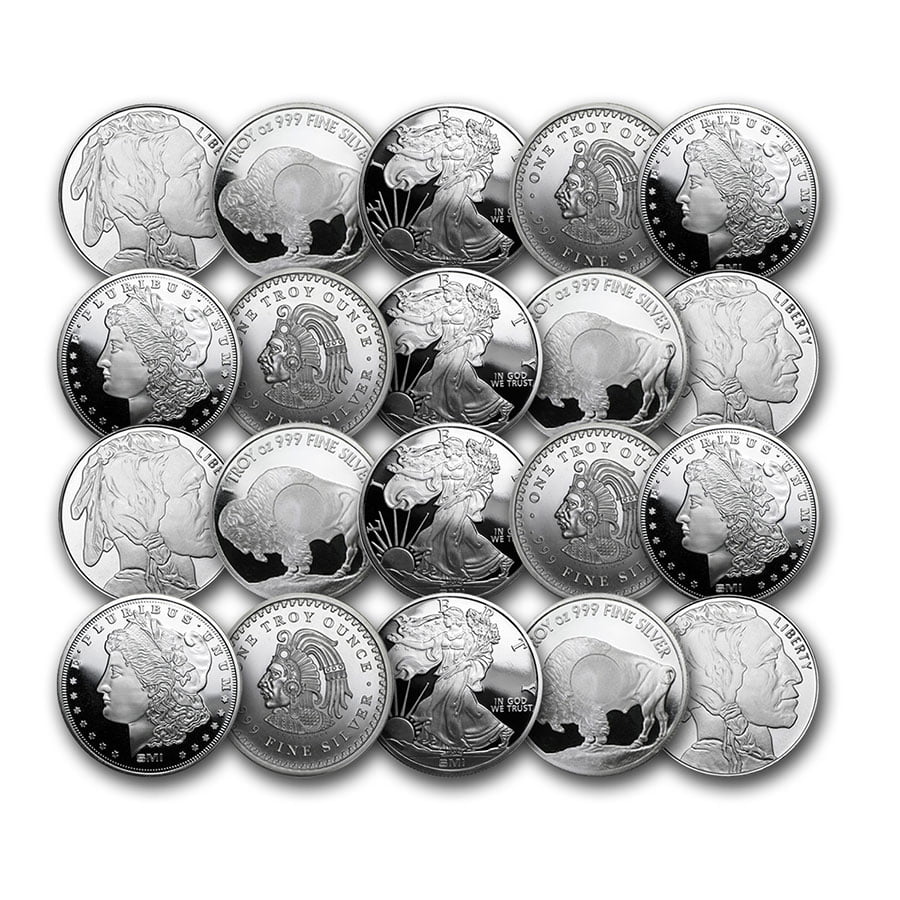 1 oz Silver Round - Secondary Market (Lot of 20) - Walmart - Walmart.com