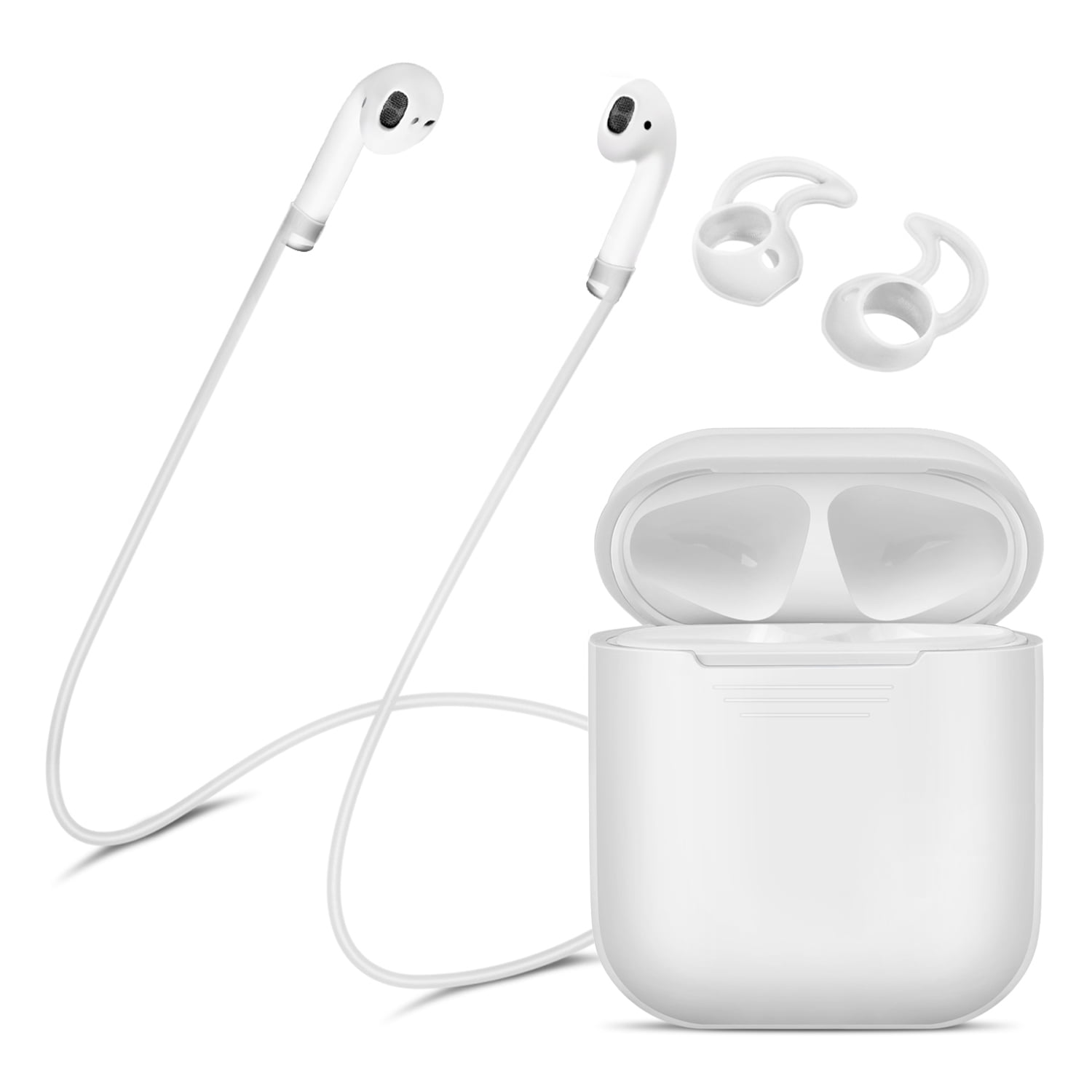 Silicone Protective Case for Apple AirPods - 4 in 1 Shock Resistant ...