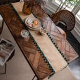 Ludlz Table Runner with Tassels Small Balls Cotton Modern Farmhouse ...