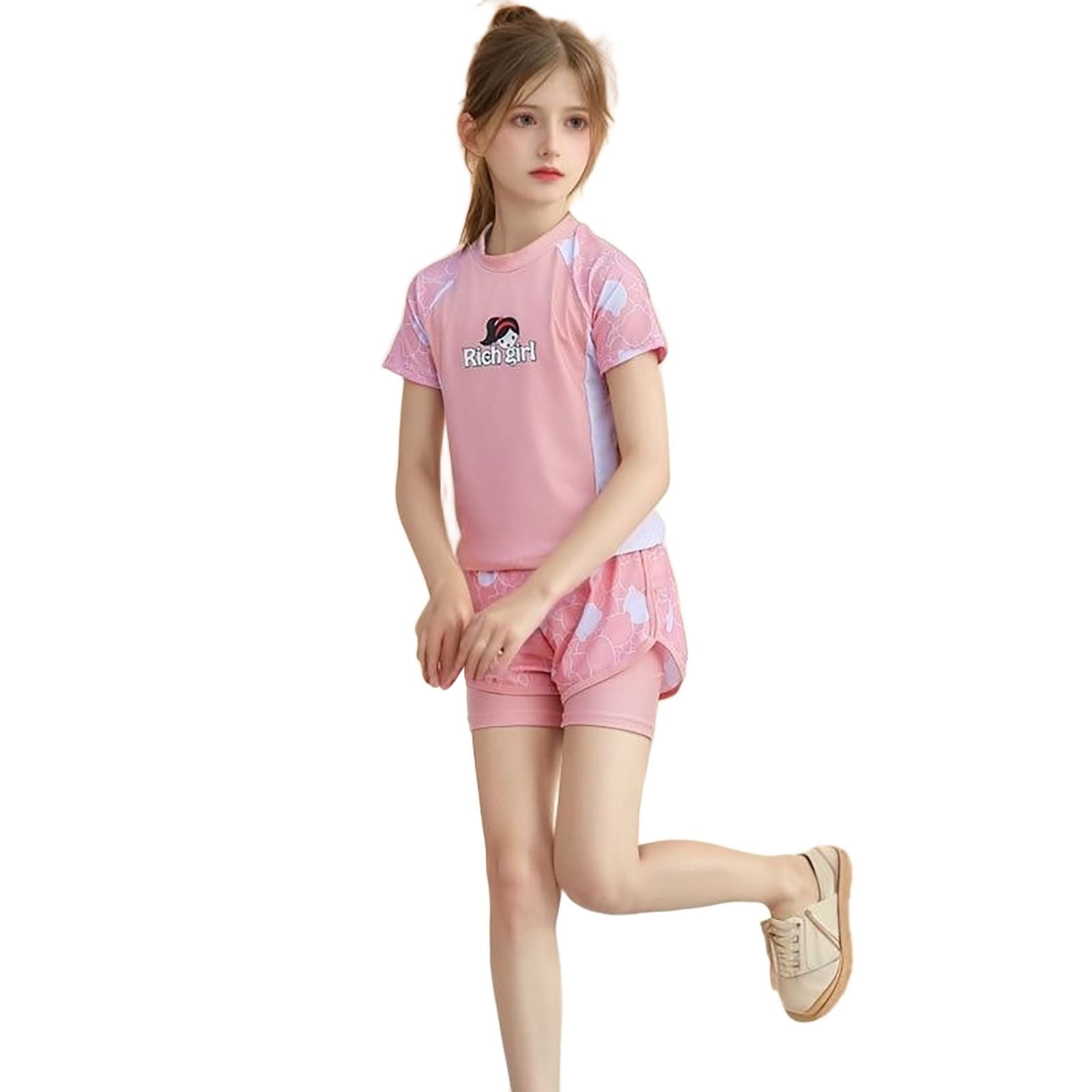 Luvoko Child Swimming Suites for Girls Skirted Guard Set Girls Swimming ...