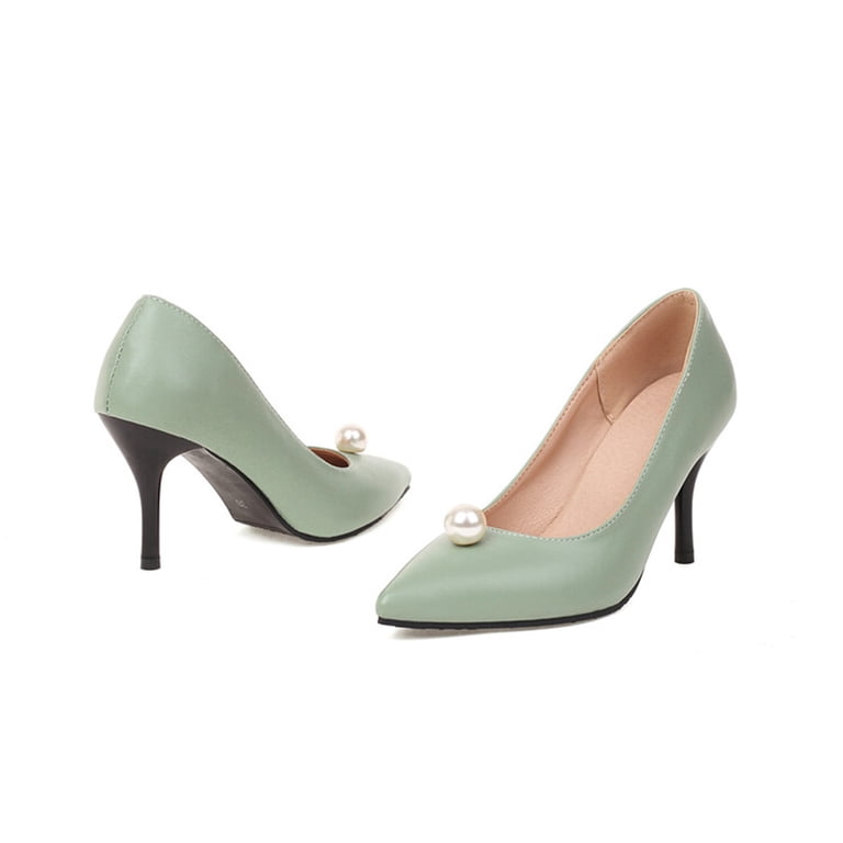 Mint Green Heels With Rhinestones