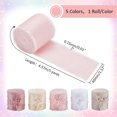 5 Rolls 5 Colors Polyester Frayed Ribbon Raw Edged Ribbon Decorating ...