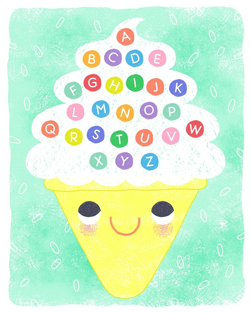Ice Cream Alphabet Poster Print by Lizzy Doyle - Walmart.com