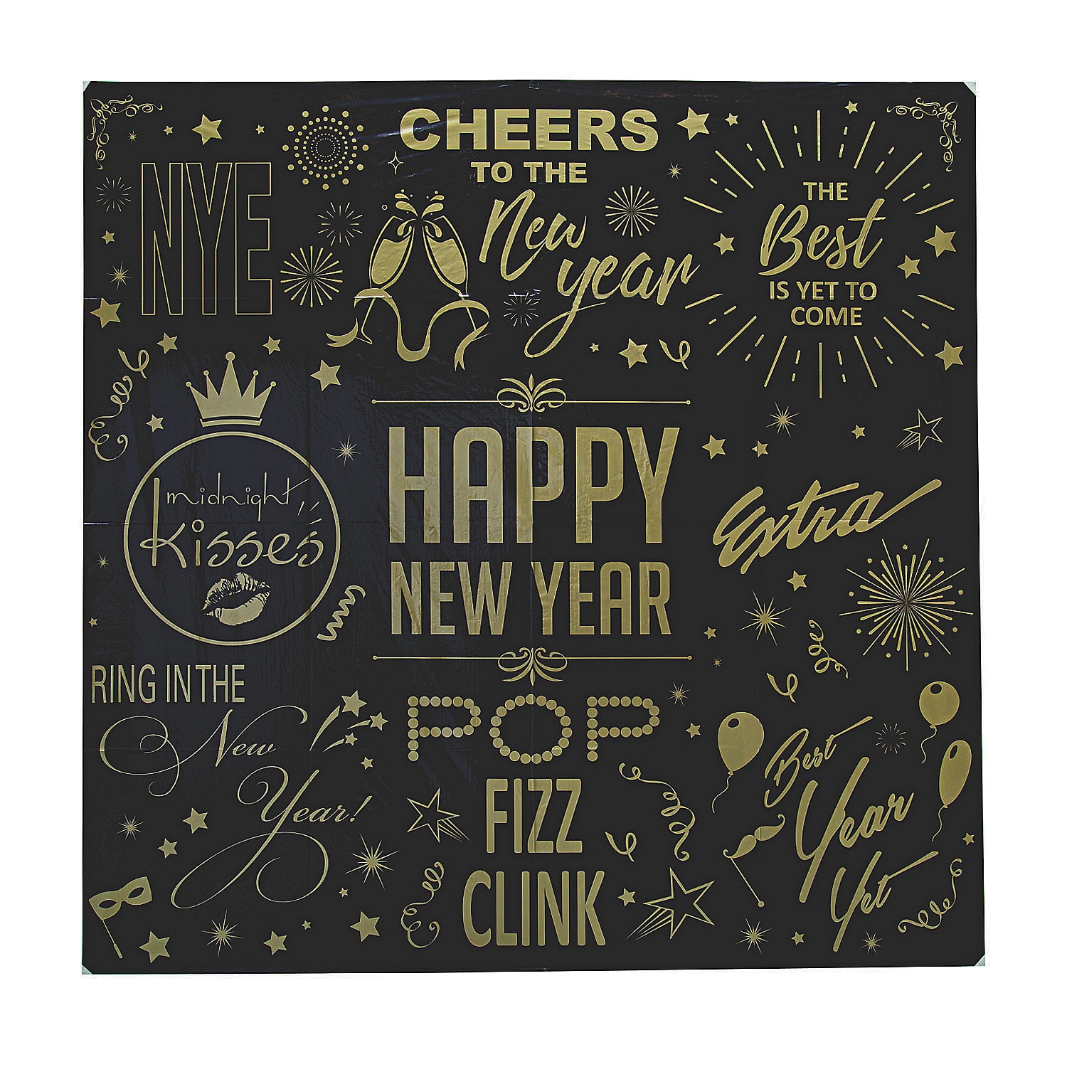 Nye Black Backdrop Banner - Party Decor - 1 Piece - Walmart.com