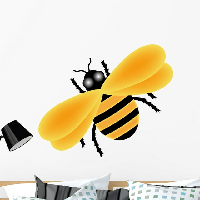 Illustration Yellow Bumble Bee Wall Mural by Wallmonkeys Peel and Stick ...