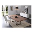Modrest Addy Modern Walnut & Stainless Steel Dining Table - Walmart.com