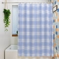 Blue Plaid Shower Curtains for Bathroom, Country Rustic Farmhouse ...