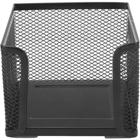 Black Memo Box, Metal Mesh Memo Block Office Business Sticky Note Box ...