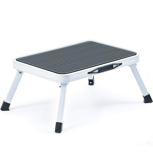 KK KINGRACK Metal Step Stool, Portable Folding Step, Anti-Slip Wide ...