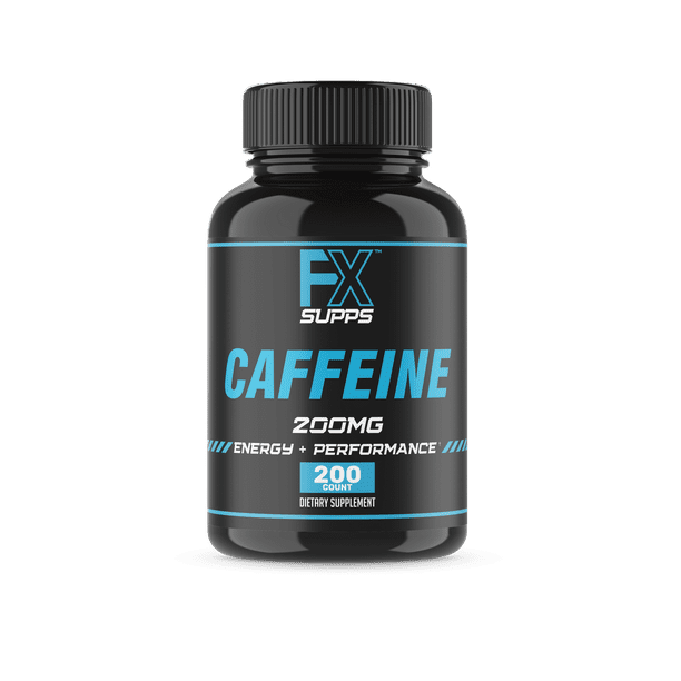 FX Supps Caffeine Pills for Energy, Focus, and Mental Clarity, 200mg per Serving, 200 Capsules ...