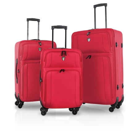 TUCCI Italy Disinvolta Red 3-Piece Softside Rolling Luggage Suitcase ...