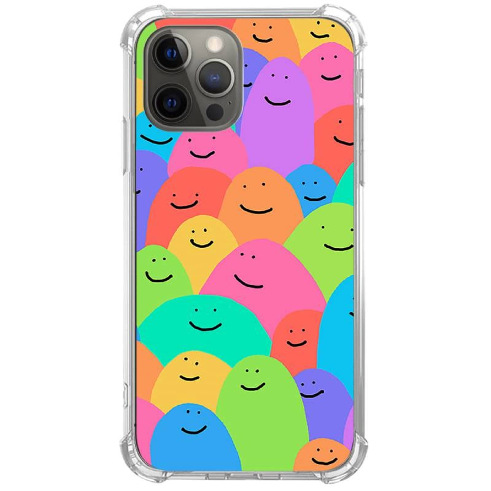 colourful smiley face Case for iPhone 12 Pro,Aesthetic Art Design Pattern TPU Shock-proof Cover ...