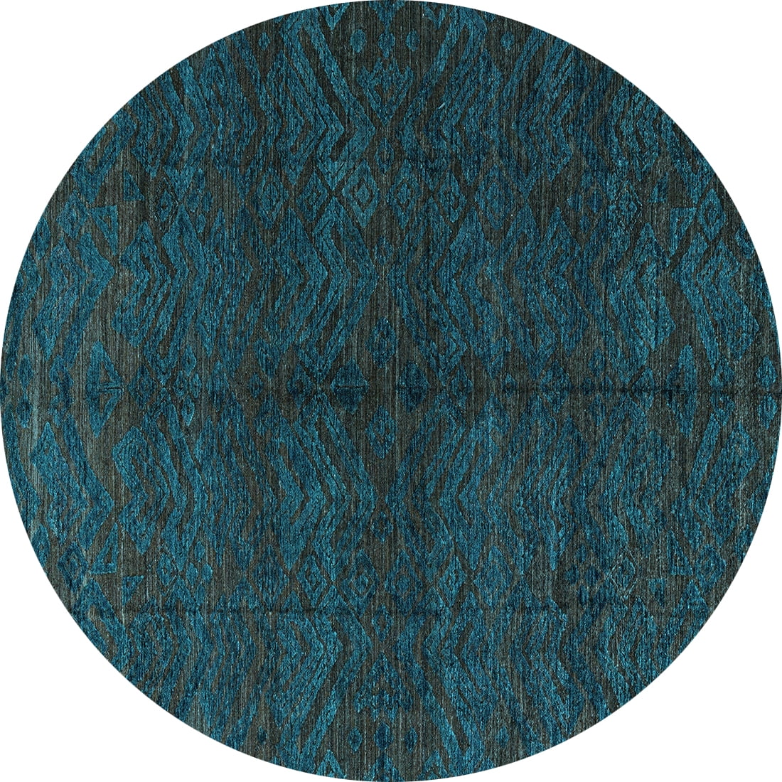 Ahgly Company Indoor Round Abstract Light Blue Modern Area Rugs, 7 ...