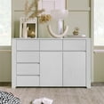 Storage Dresser with 6 Drawers and 2 Level Cabinet,Off White Simple ...