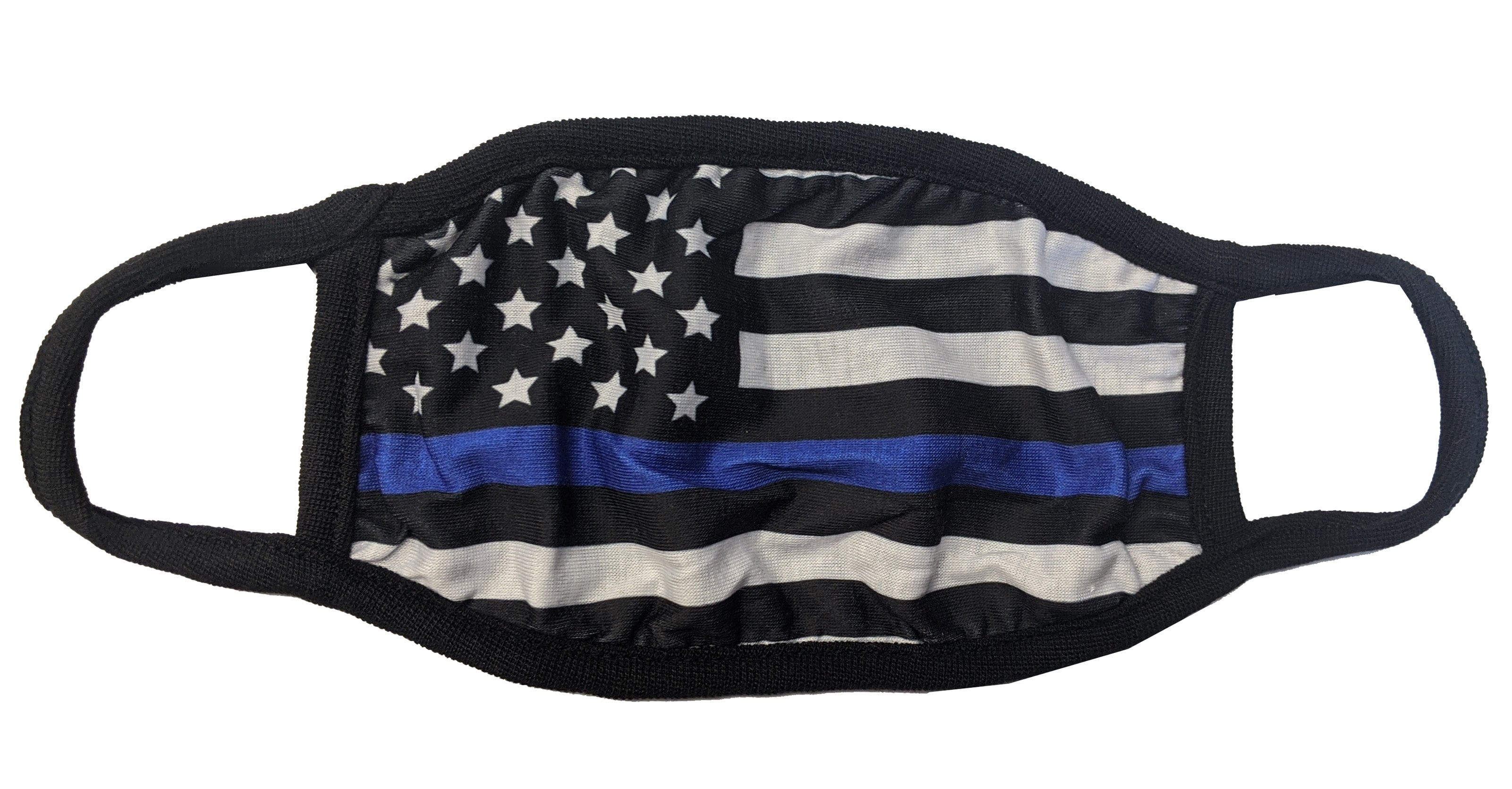 USA Flag Blue Line Police Face Mask 12 Pack - Walmart.com