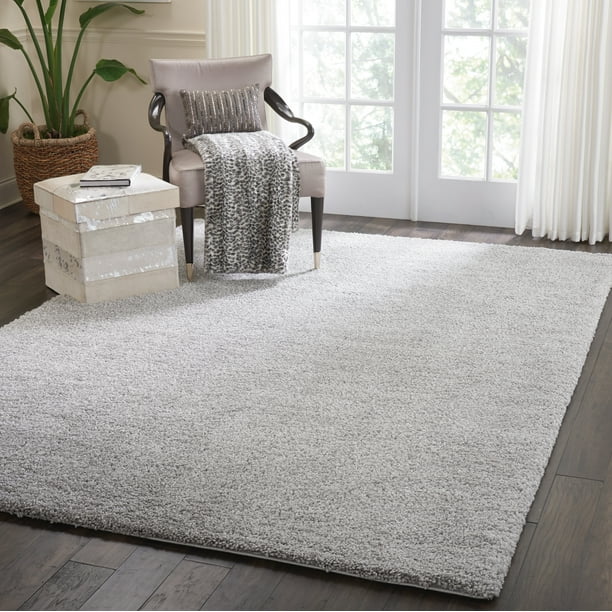 Malibu Shag Solid Silver Grey Area Rug - Walmart.com - Walmart.com