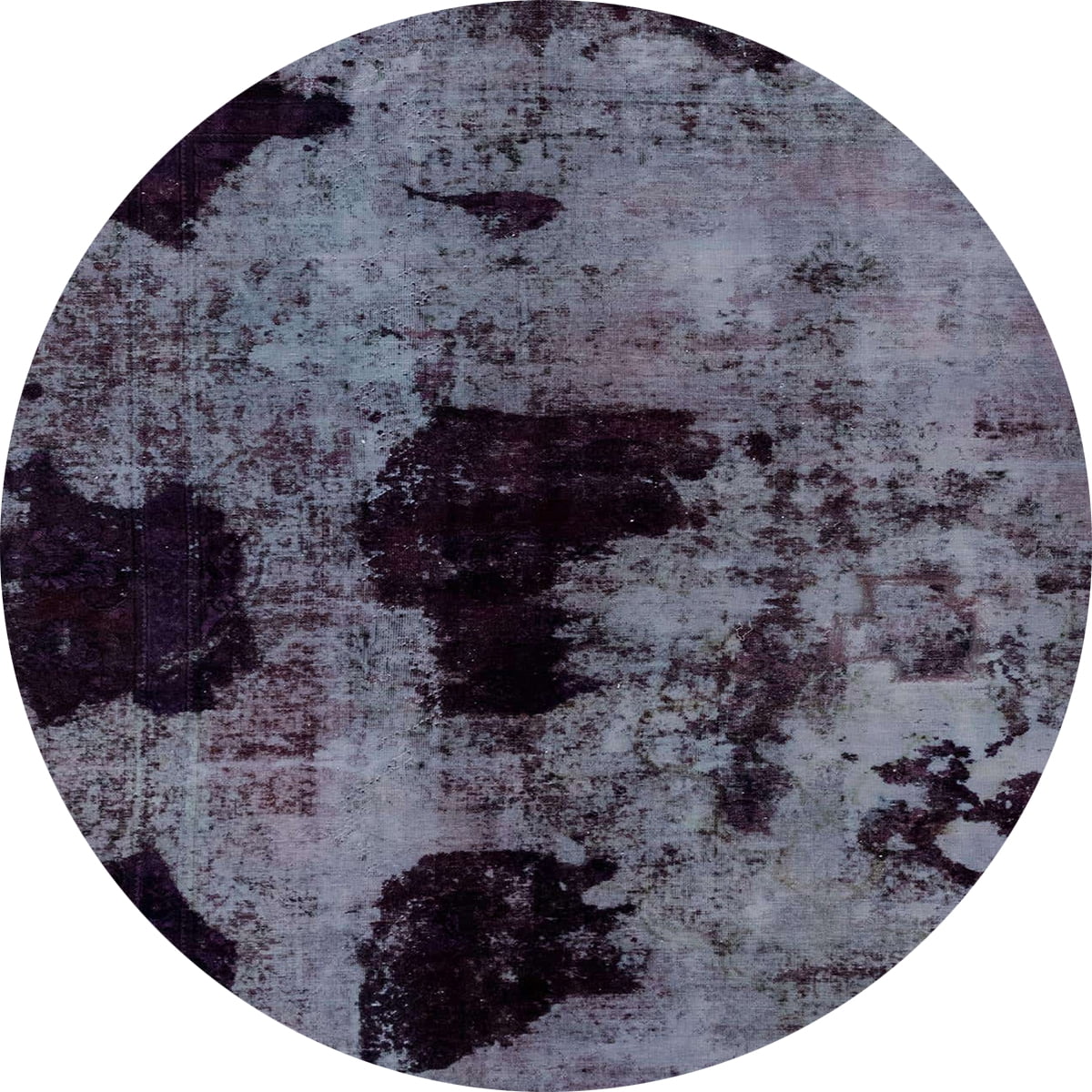 Ahgly Company Indoor Round Abstract Black Abstract Area Rugs, 5' Round ...