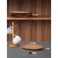 AIDEA Acacia Wood Dinner Plates, 11Inch Round Wood Plates Set of 4 ...
