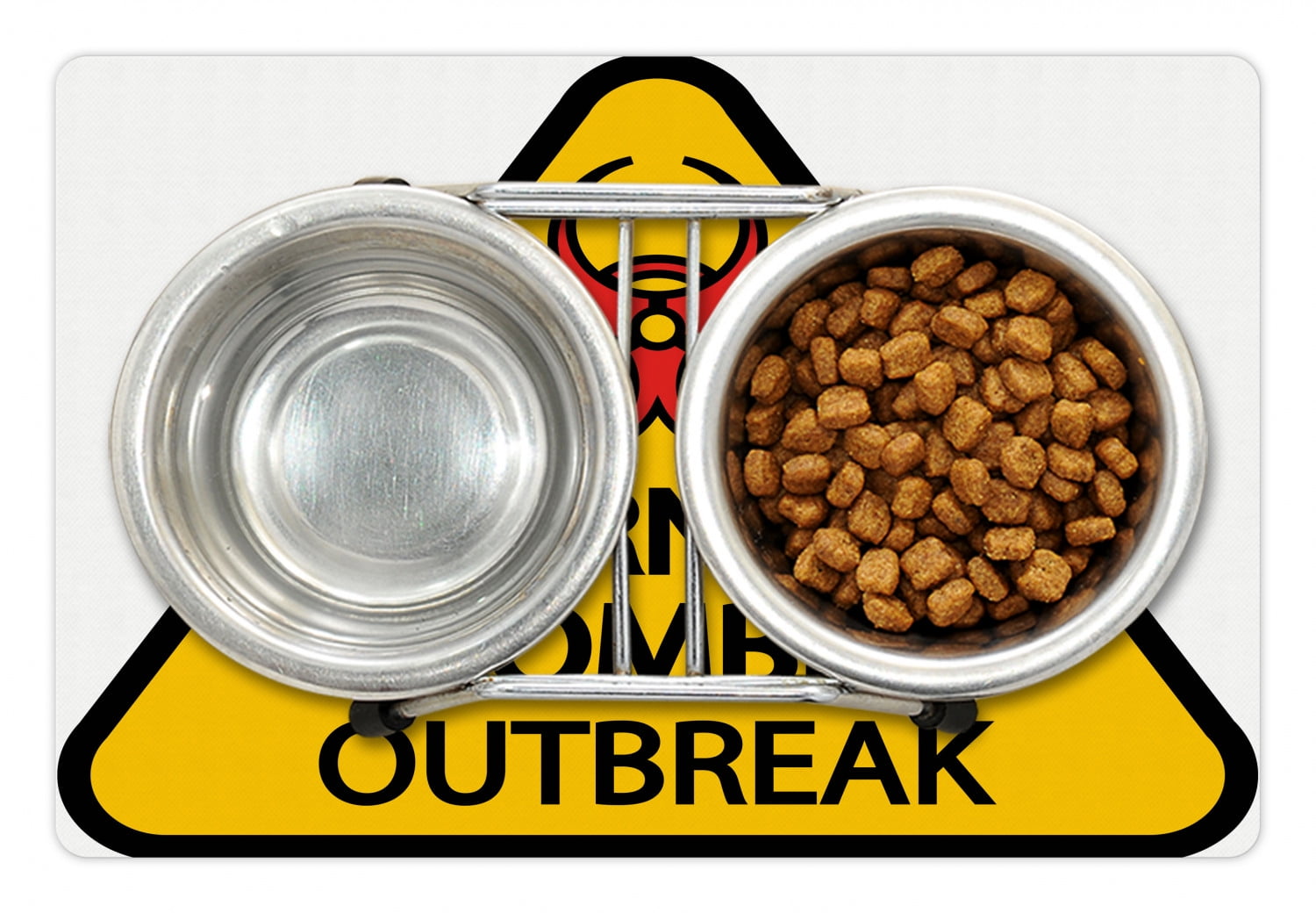 Zombie Pet Mat for Food and Water, Warning the Zombie Outbreak Sign ...