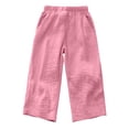 CAIVO Child Kids Girls Boys Long Pants Baggy Elastic Waist Basic Summer ...