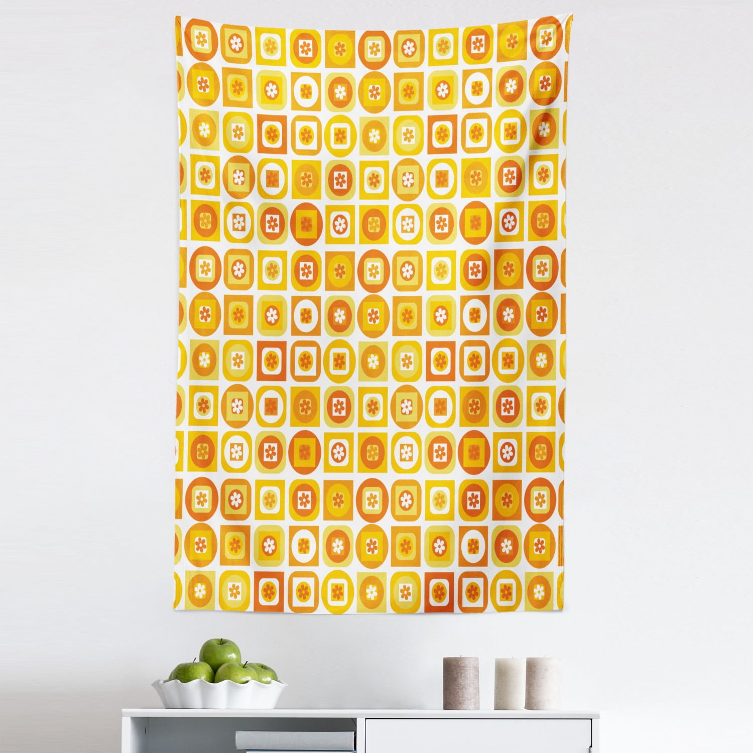 Floral Tapestry, Cubes Squares Geometric Botany Art Rhythmic ...