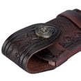 4'' Folding Blade Pocket Sheath Carry Leather Pouch Case Belt Loop Snap ...