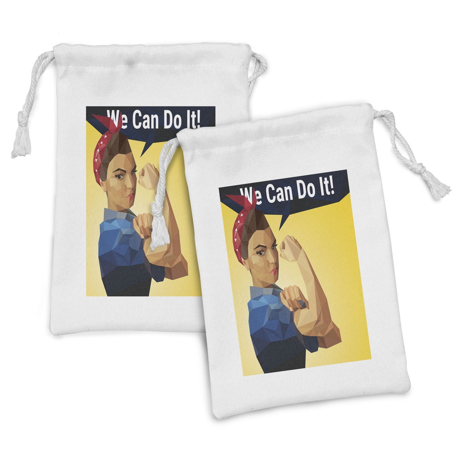 Girl Power Fabric Pouch Set of 2, We Can Do It Iconic Woman of Female ...