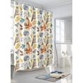 Autumn Shower Curtain 36"W x 72"L Animal Fox Owl Hedgehog Berry Leaf ...