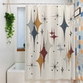Colorful Stars Shower Curtains for Bathroom, Vintage Grey Yellow Red ...