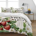 4 Piece Duvet Cover Set Full, Rustic Farmhouse Strawberry Flower Soft ...