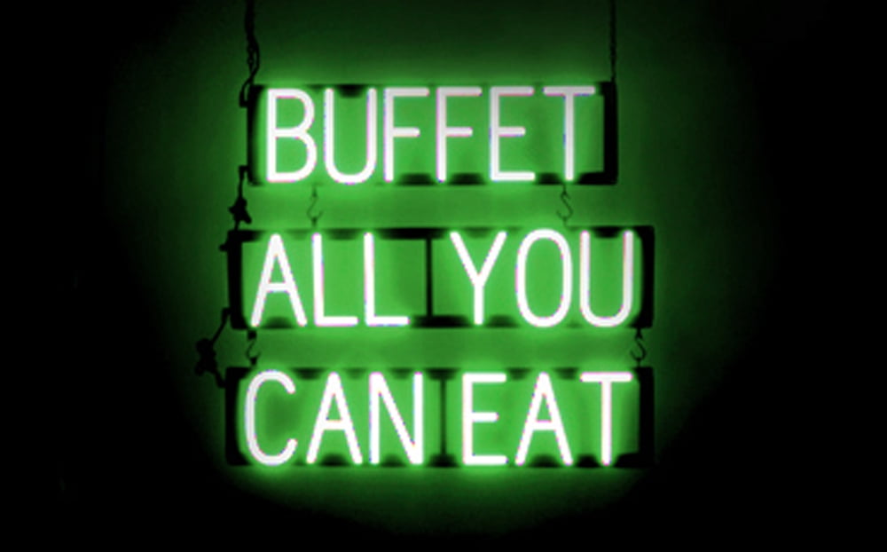 SpellBrite BUFFET ALL YOU CAN EAT LED Sign for Business. 26.8" x 23.8 ...
