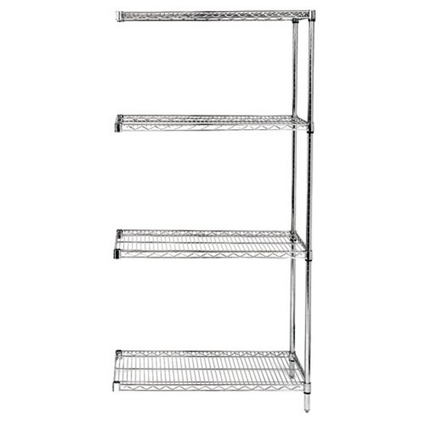 18" Deep x 54" Wide x 54" High 4 Tier Chrome Add-On Shelving Unit ...