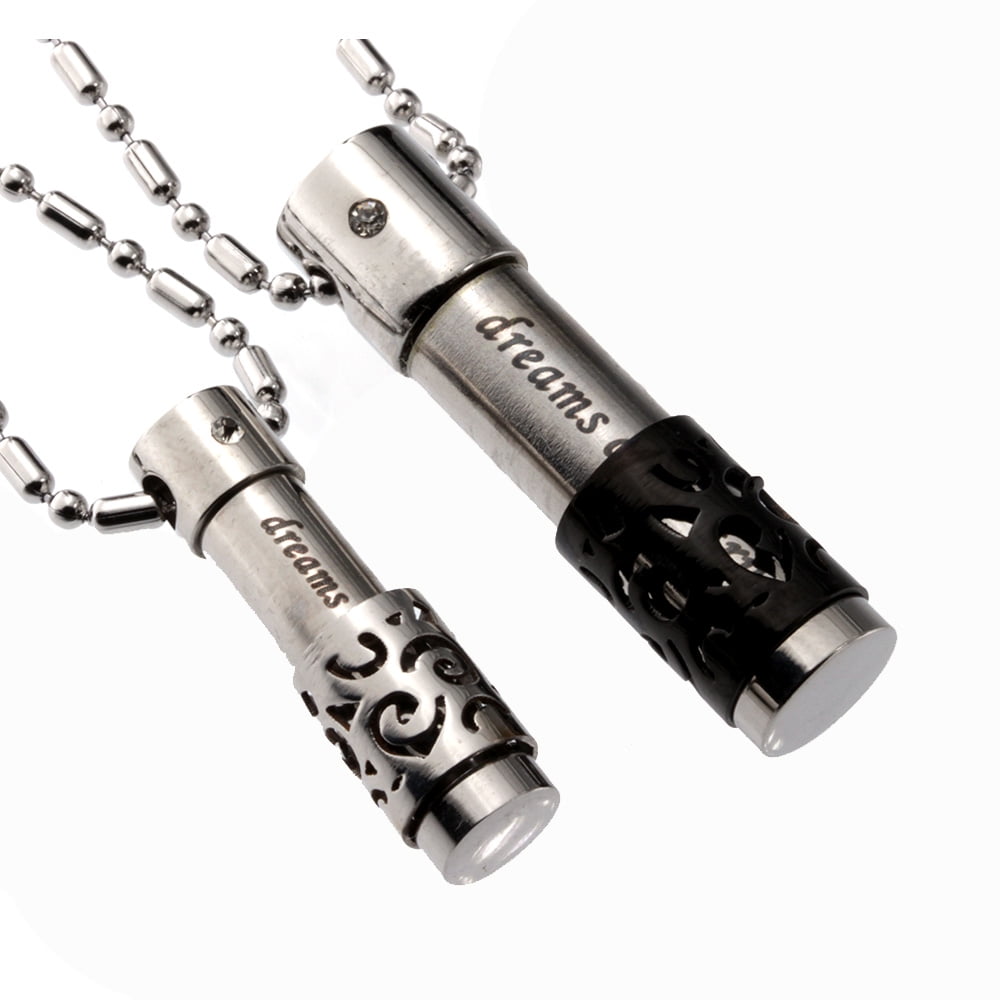 R.H. Jewelry Stainless Steel Lovers Couple Hollow Chamber Black And ...