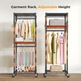 Bigleap 23" Rolling Garment Rack with Wheels, 360° Lockable Clothing ...