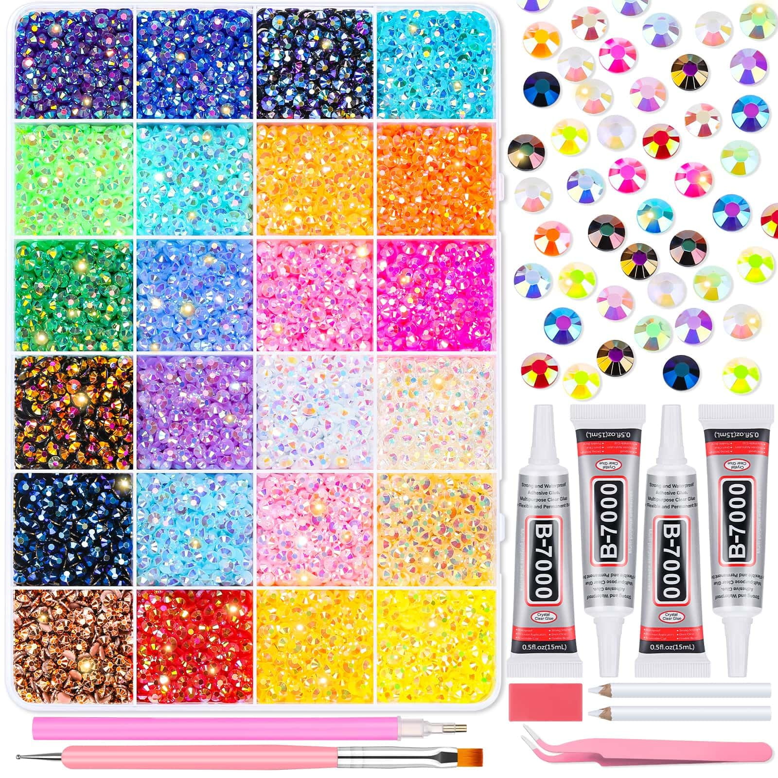Click here for Audab Multicolor 4mm Ab Rhinestone Kit With 16000p... prices