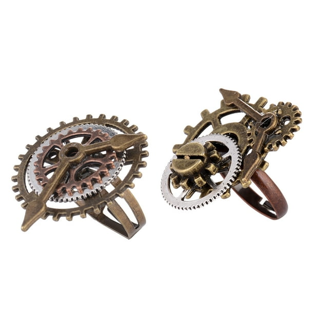 Anillo de engranaje Steampunk ajustable de 2 piezas Jinwen Steampunk ...