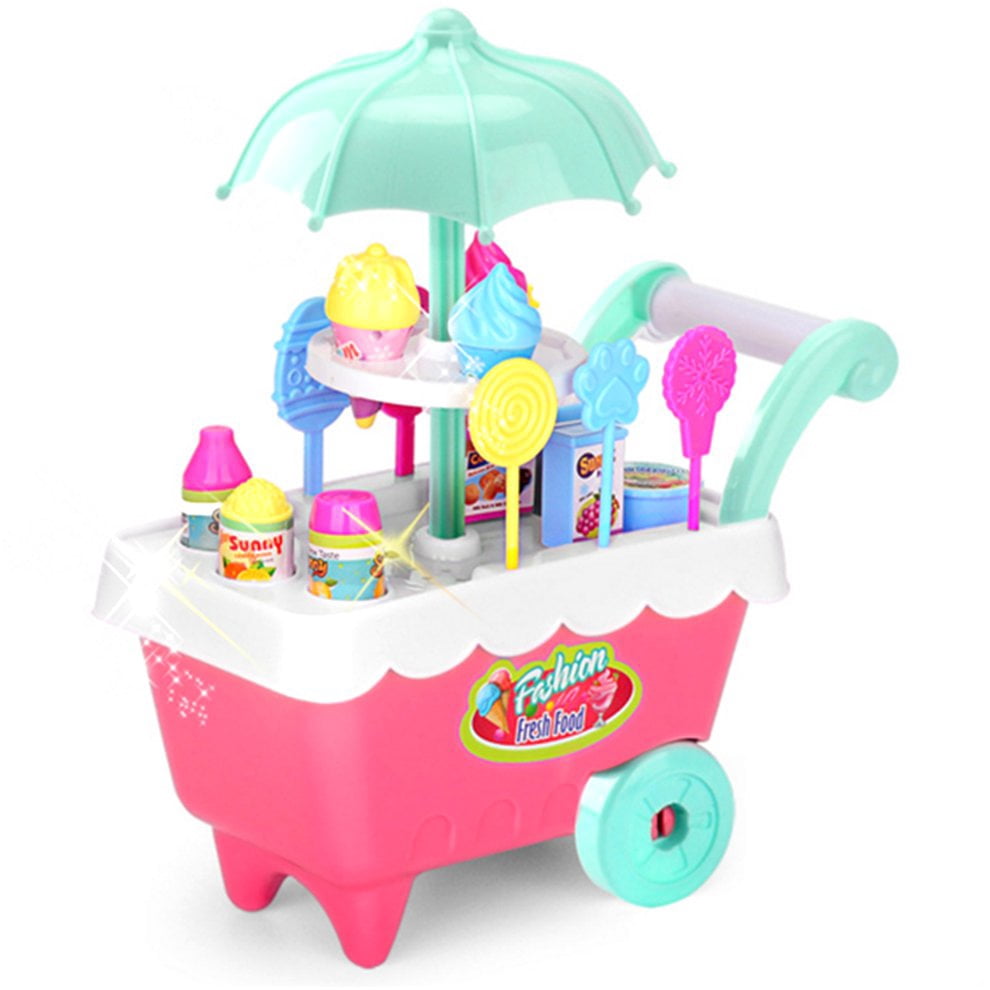 Mini Ice Cream Car Toys Pretent Play Kids Educational Toys with Light ...