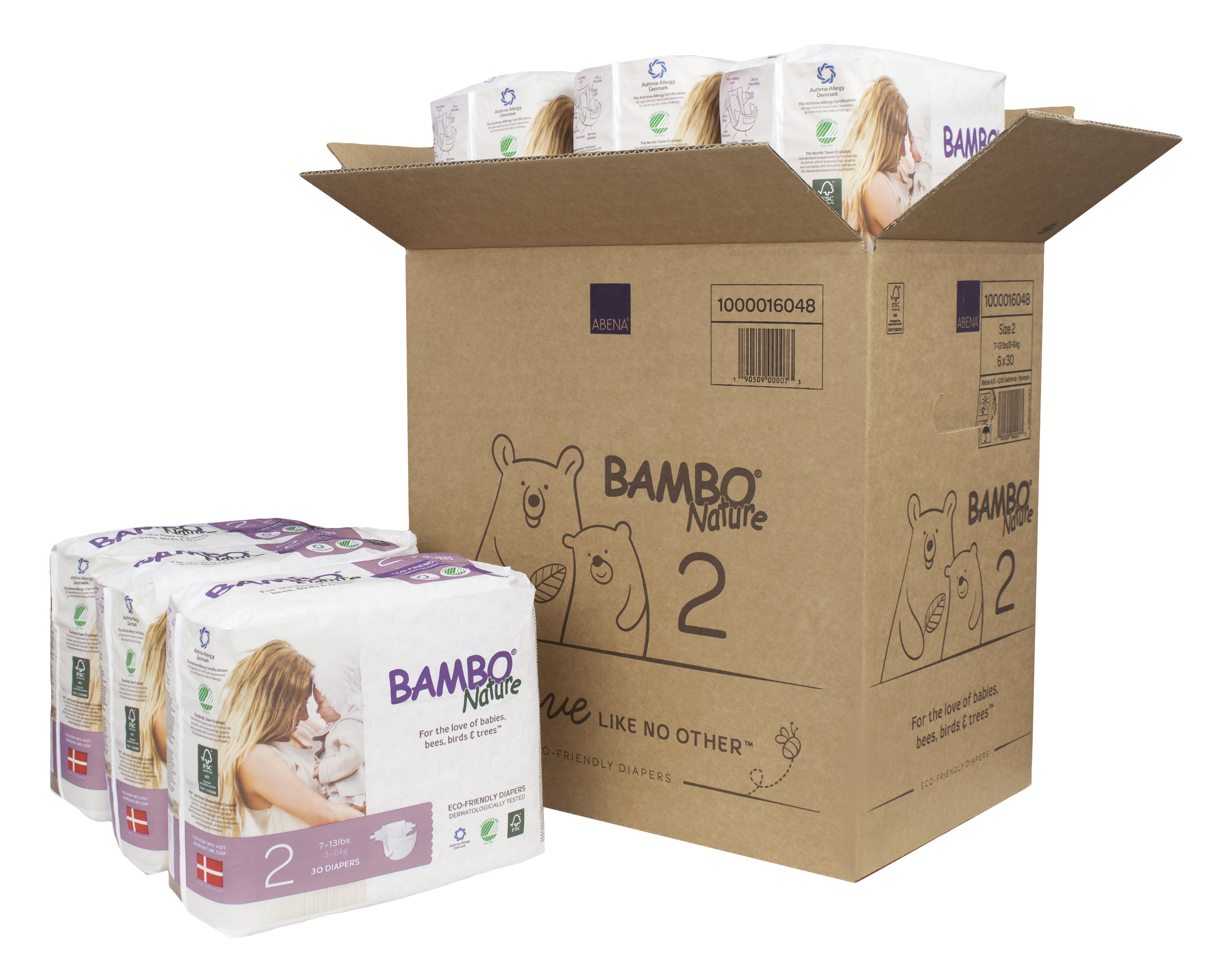 Bambo Nature Premium Baby Diapers, Size 2, 180 Count (6 Packs of 30 ...