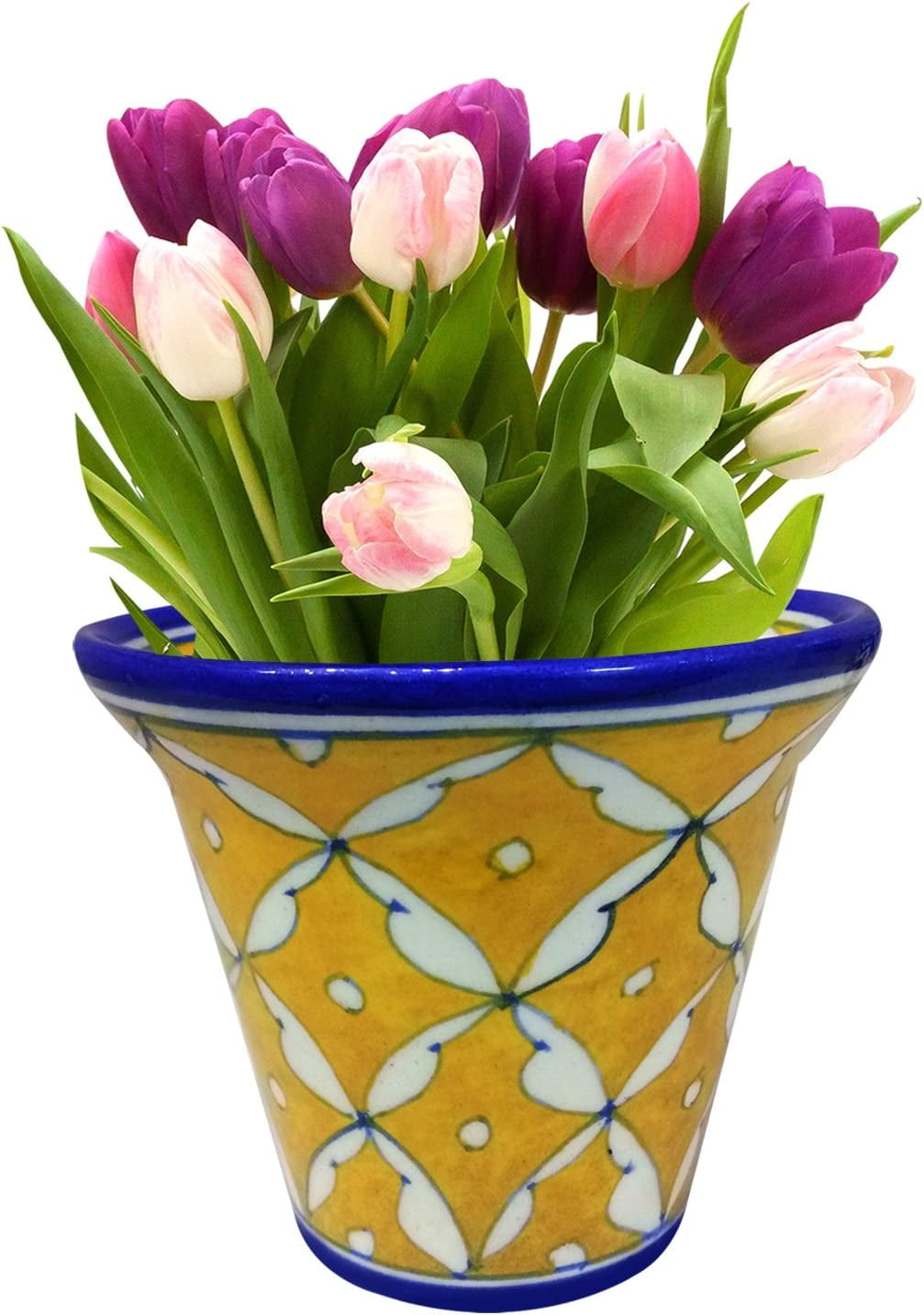 India Meets India Handicraft Ceramic Flower Planter, eco Friendly Pot ...