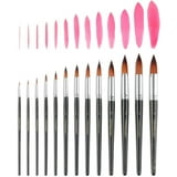 Transon 13pcs Round Paint Brush Set Synthetic Bristle Complete Round ...
