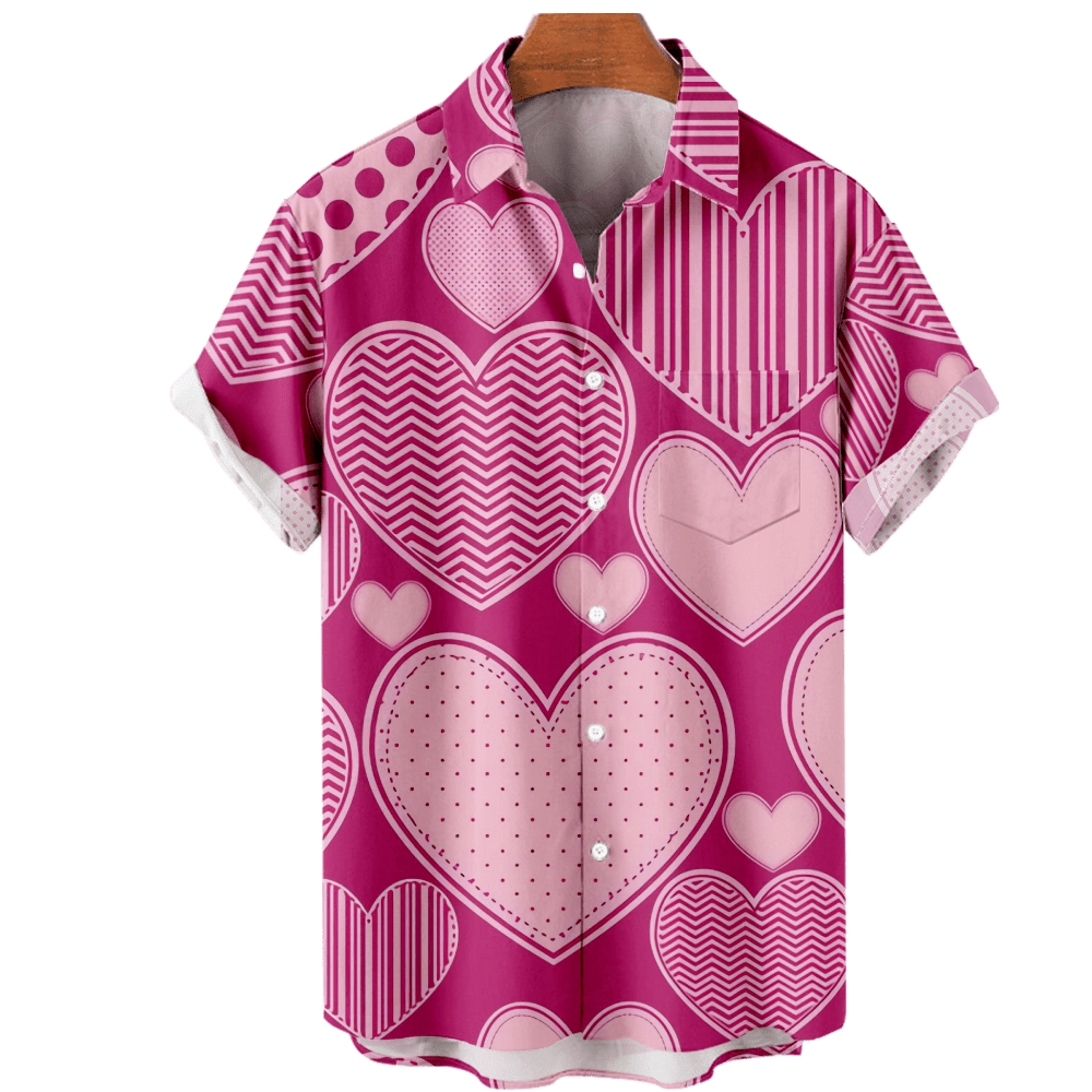 Obosoe Big Mens 0hawaiian Aloha Shirt Button Down Short Sleeve Loose