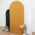 BalsaCircle 7 ft Gold Fitted Matte Spandex Round Top Wedding Arch ...