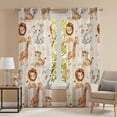 Cartoon Lions Giraffe Tiger Sheer Curtains 96 Inch Long 2 Panels, Cute ...