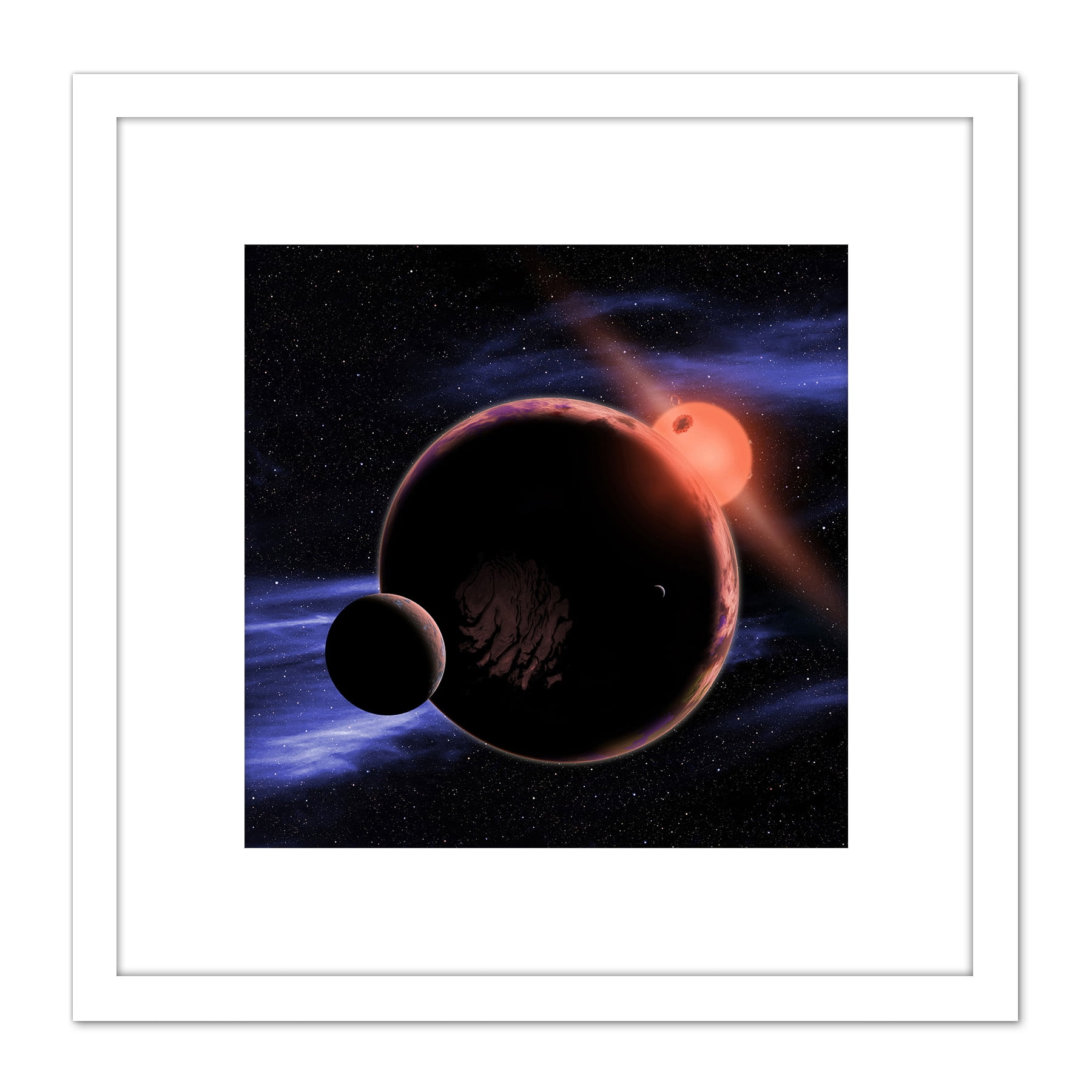 Space NASA Red Dwarf Planet Concept Illustration 8X8 Inch Square Wooden ...