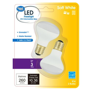 Great Value LED Soft White Medium Base R14 4 Watts - Walmart.com