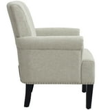 Upholstered Armchair,Rivet Tufted Accent Chair with Rolled Arms and ...