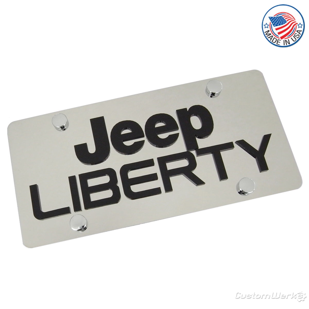 Jeep Dual Logo Liberty License Plate (Chrome) - Walmart.com