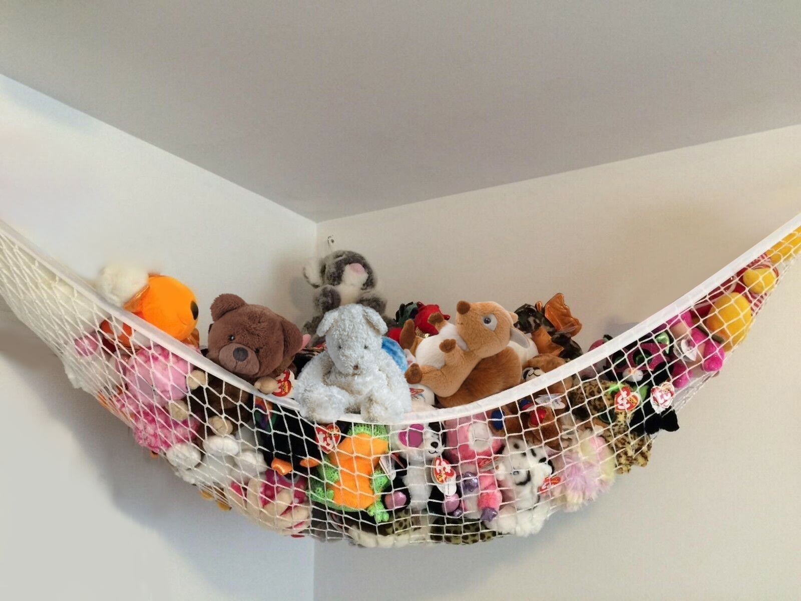 Ruiya White Toy Storage Net Stuffed Animals Kids Hanging Organizer Toys ...